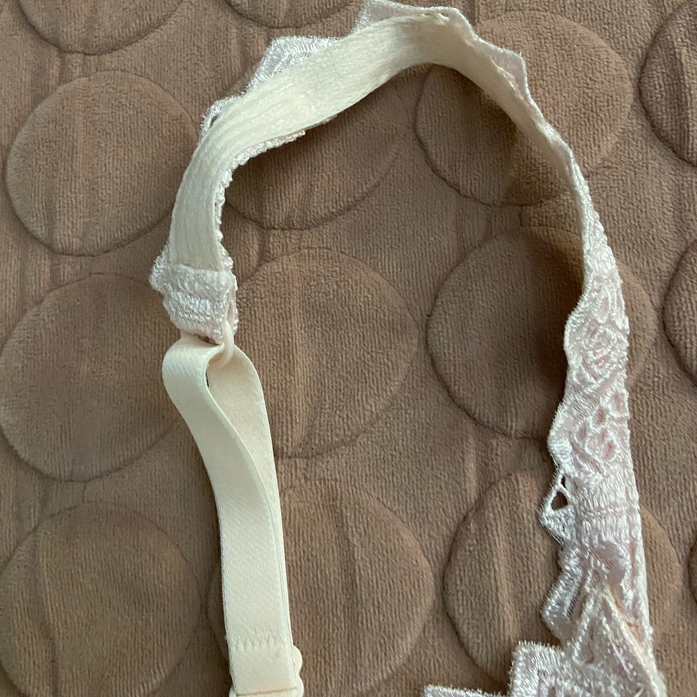 Italian Sheer Pastel Pink Lace Bra - Gem